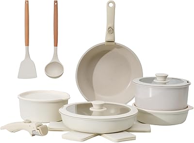 Amazon.com: Caannasweis Detachable Nonstick Cookware Set - Stackable ...