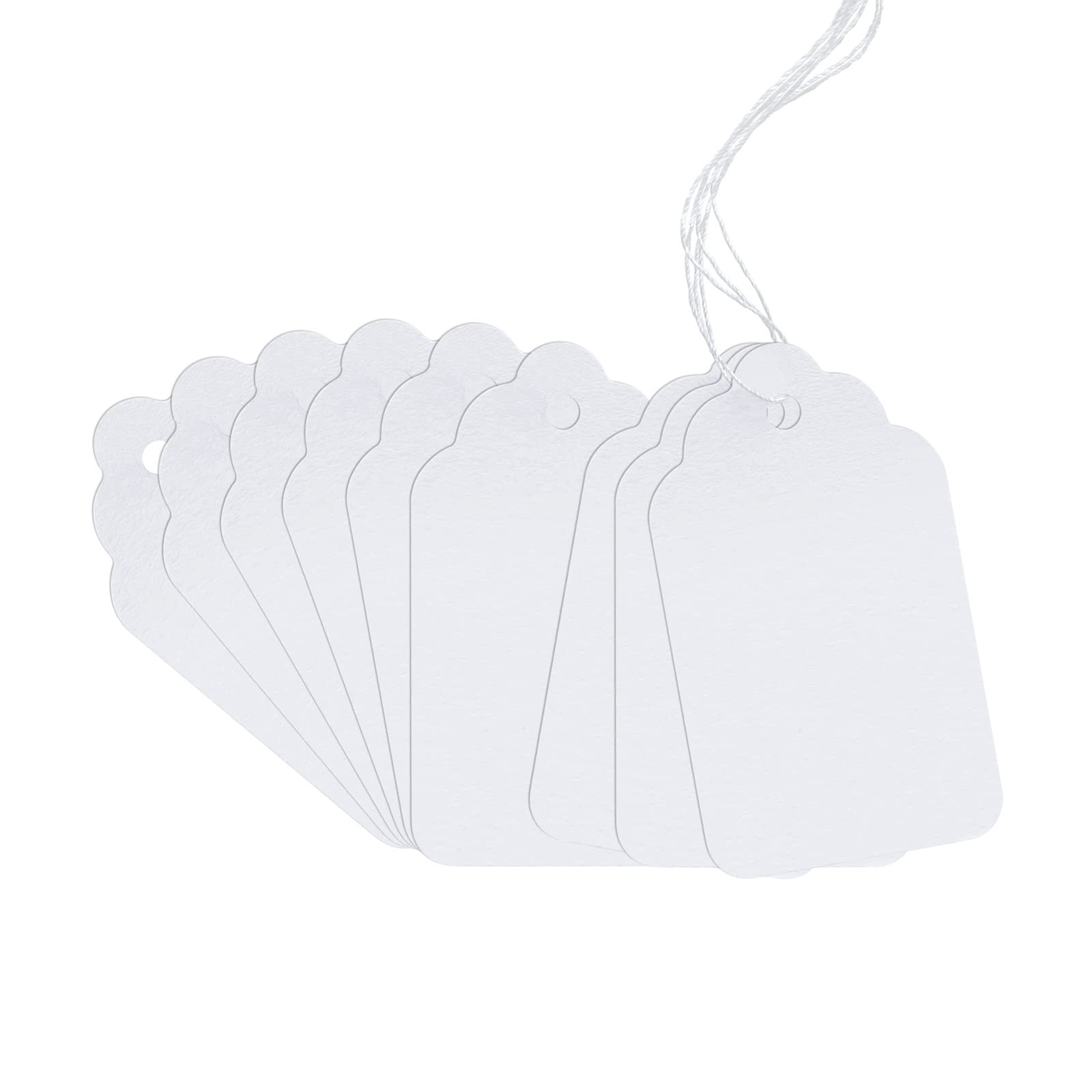 Amazon.com: 500Pcs White Paper Tags, White Paper Tags with Pre-Tied ...