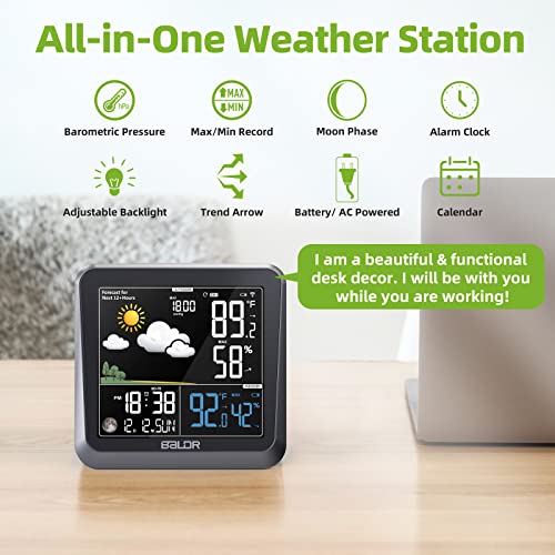 Snapklik.com : BALDR Wireless Weather Station, Wall Mount Indoor ...