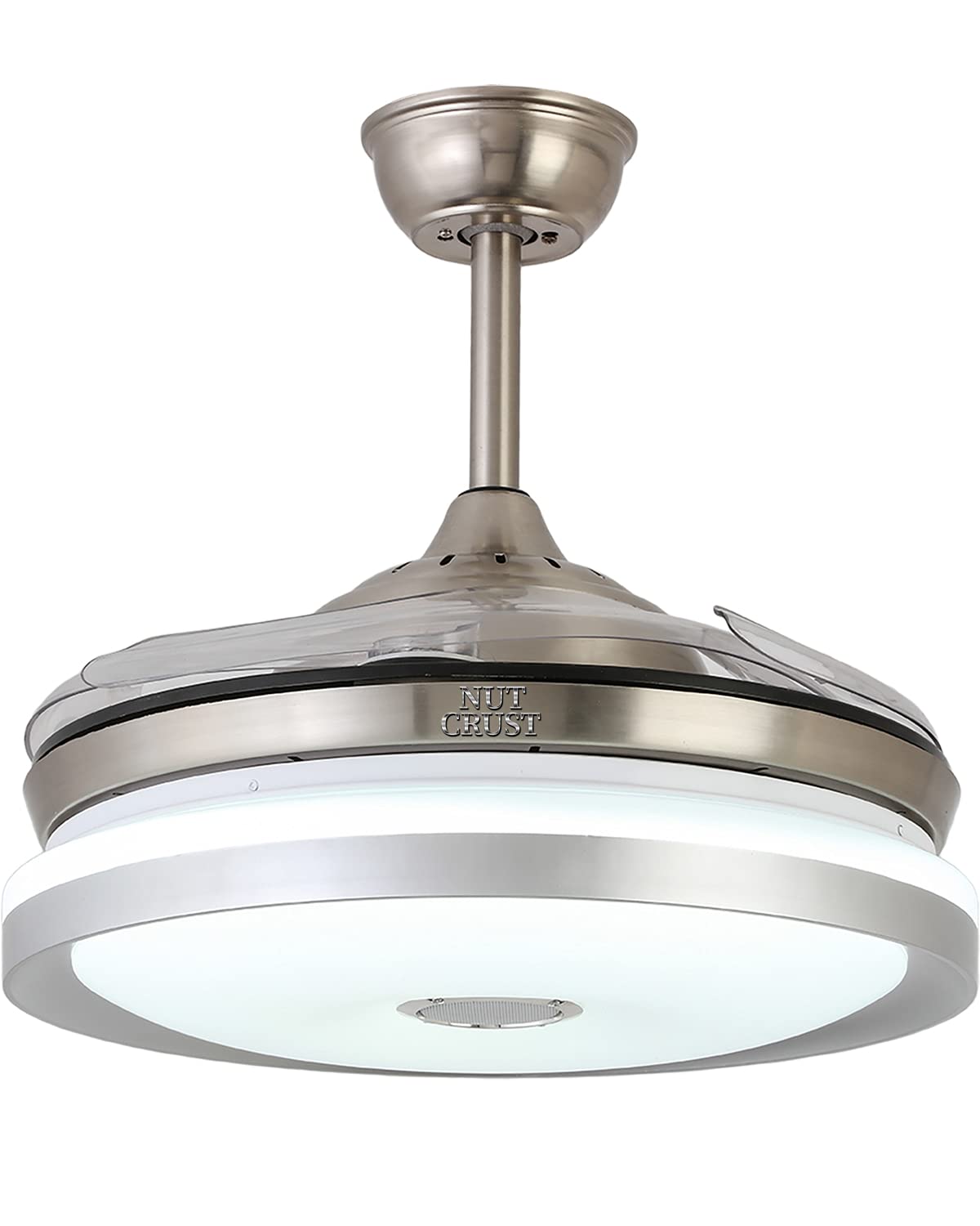 NUTCRUST Retractable Modern Ceiling Fan with Light and Bluetooth ...