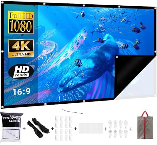 Amazon.com: Instahibit 60" Pull Up Portable Floor Projector Screen 48 ...