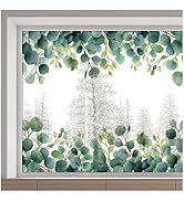 GORGECRAFT 116x38cm Tropical Plant Leaves Window Decals Large Green ...