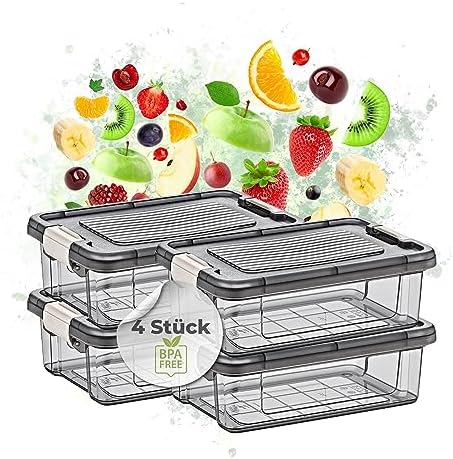 Frischhaltedosen mit Deckel 4er Set Vorratsdosen mit Deckel BPA-frei ...
