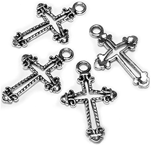 Amazon.com: Pandahall 70pcs/Box 16 Styles Antique Silver Holy Cross ...