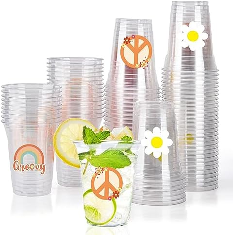 Amazon.com: Datyiiha 150 Pack Groovy Party Plastic Cups Boho Retro ...