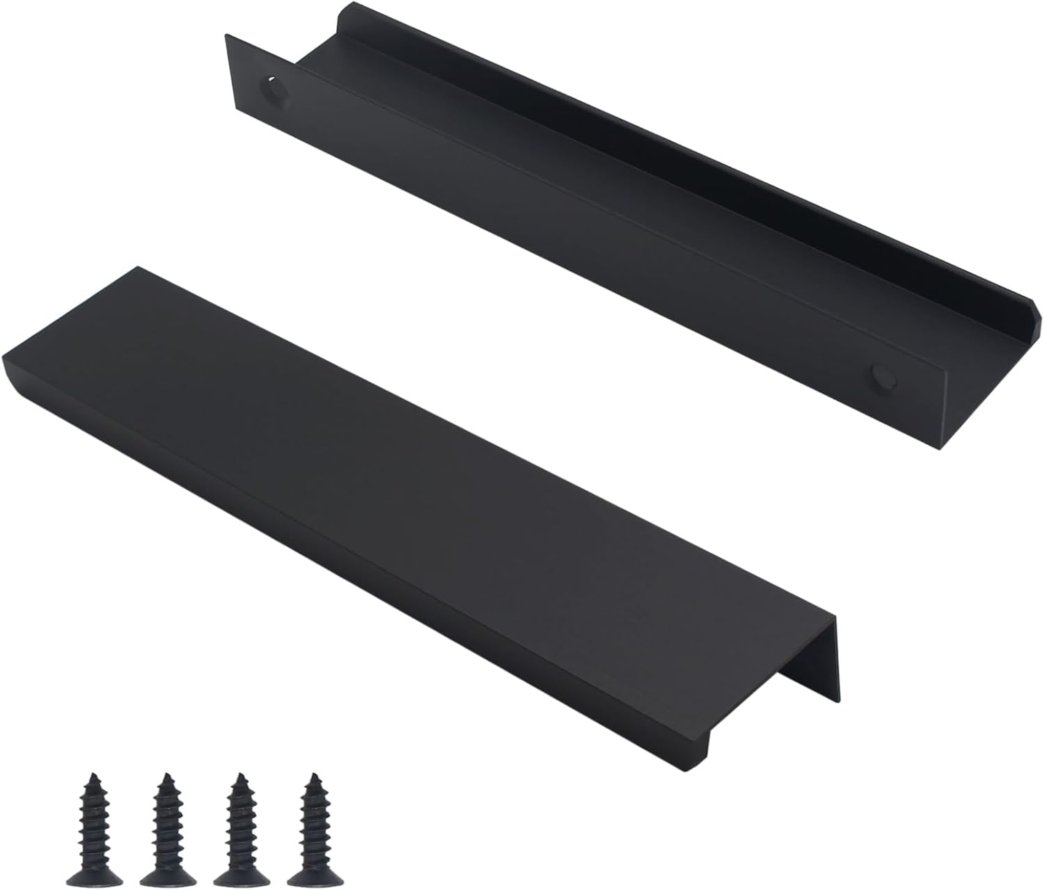 HANIHUA 10 Pack Black Cabinet Handles Modern Finger Edge Pulls for ...