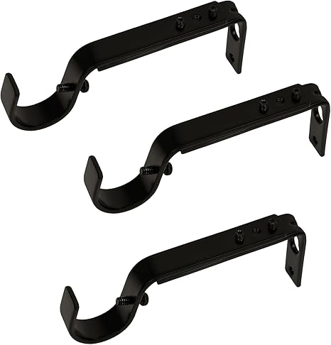 Amazon.com: Adjustable Curtain Rod Brackets, 3 Pcs Premium Rod Brackets ...