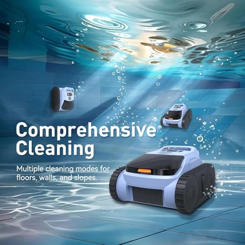 Cordless Pool Vacuum, Robotic Pool Cleaner for Inground & Above Ground ...