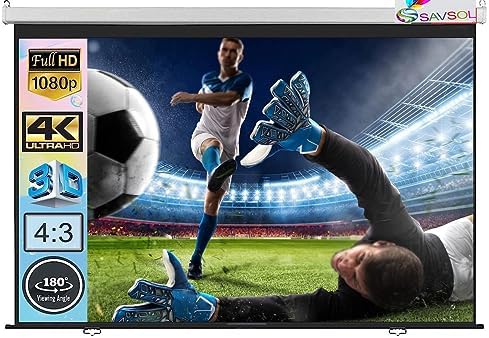 Savsol Wall Type Pull Down Spring Action Projector Screen, Size: - 6 Ft ...