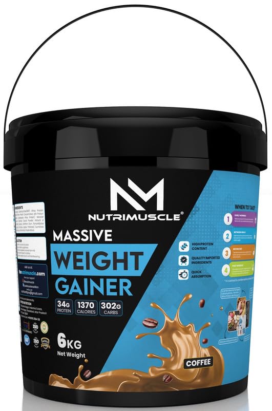 Nutrimuscle Massive Weight Gainer - 6 Kgs - Coffee Flavour For Weight ...