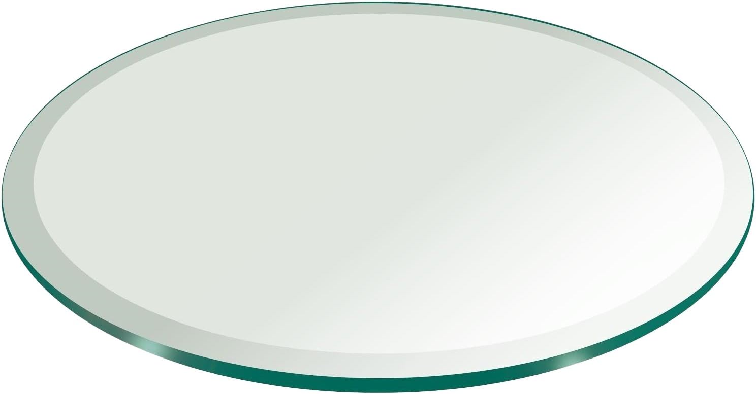 Amazon.com : 24" Inch Round Glass Table Top 1/4" Thick Tempered Beveled ...