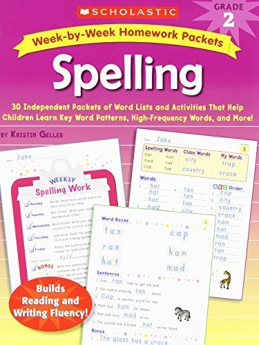Week-by-Week Homework Packets: Spelling: Grade 2: 30 Independent ...