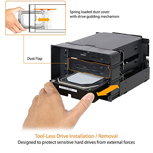 ICY DOCK Hot Swap 3 Bay 3.5 Inch SATA/SAS HDD Docking Enclosure Mobile ...