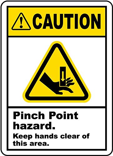 Caution. Pinch Point Hazard. Keep Hands Clear of This Area. Sign Board ...
