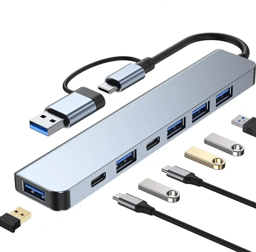 Alüminyum Usb Hub 7 in 1 USB/Type-c To USB A, USB C, USB 2.0/3.0 ...