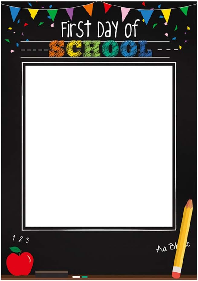 Amazon.com: NUOBESTY Back to School Photo Booth Props Frame Welcome First Day of School Selfie ...