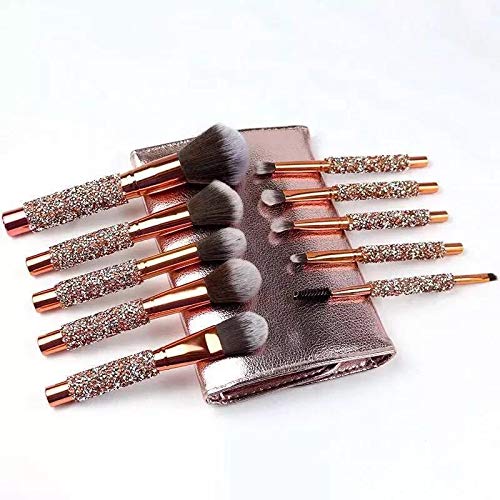 Glamour Beauty Makeup Brushes Set 10pcs with Bag Newest Diamond-studded ...