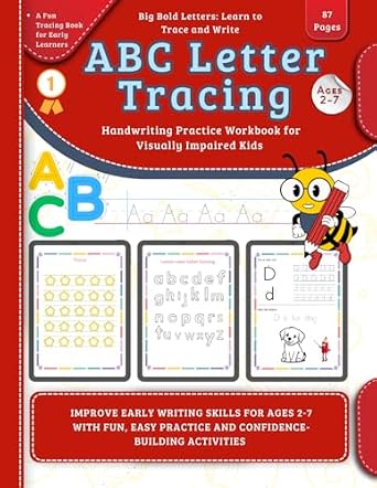 ABC Letter Tracing: Handwriting Practice Workbook for Visually Impaired ...