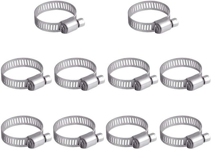 Taolele 10Pcs Hose Clips 16-25mm Jubilee Clips Adjustable 304 Stainless ...