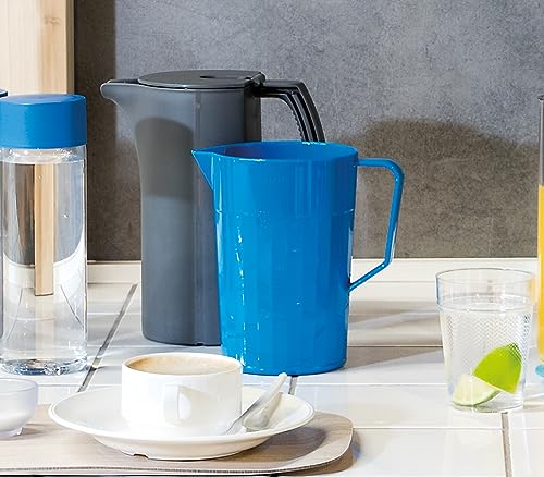 Harfield 750ml Blue Graduated Jug Virtually Unbreakable Polycarbonate Plastic Drink Pitcher ...