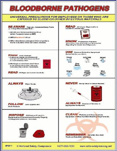 Amazon.com: National Safety Compliance BBP Information Laminated Safety ...