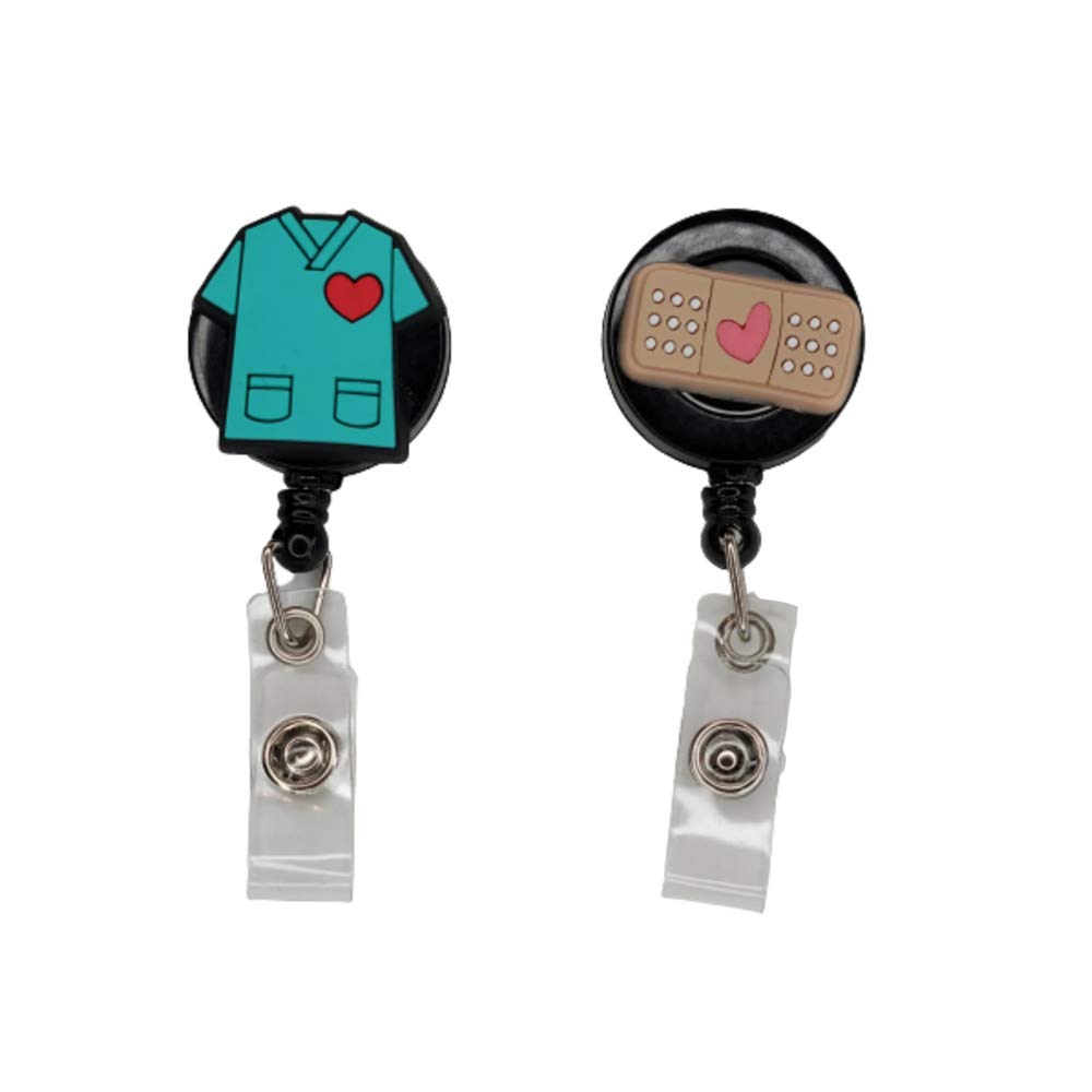 Buy 2 Pack Retractable Medical Badge Card/Key Card/ID Holder with Clip ...