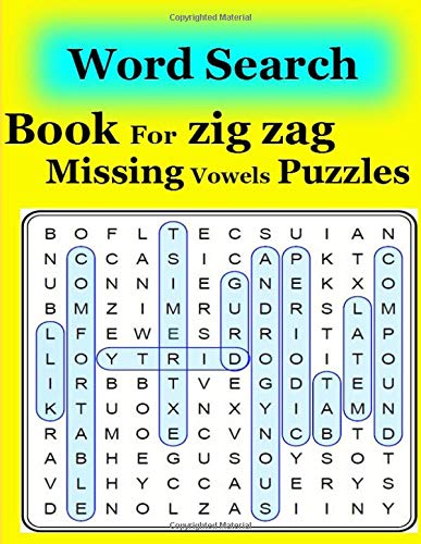 Word Search Book For zig zag Missing Vowels Puzzles: Puzzles simple yet ...
