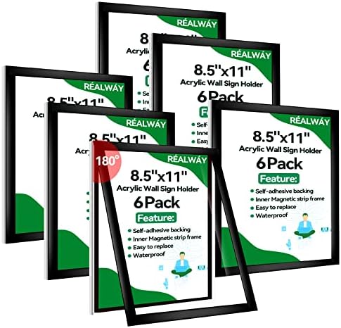 Amazon.com : RÉΑLWÁY 8.5" x 11" Acrylic Sign Holder Wall Mount, Acrylic ...