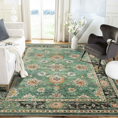 Amazon.com: Anidaroel Washable Area Rug 5x7, Boho Large Green Rug for ...