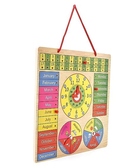 Laser Cutting Wooden Calendar Clock | Weather Seasons Wall with Knob ...