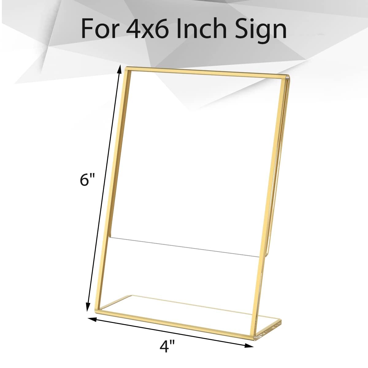 Snapklik.com : 6 Pack 4 X 6 Acrylic Gold Frame, Slanted Back Table Sign ...