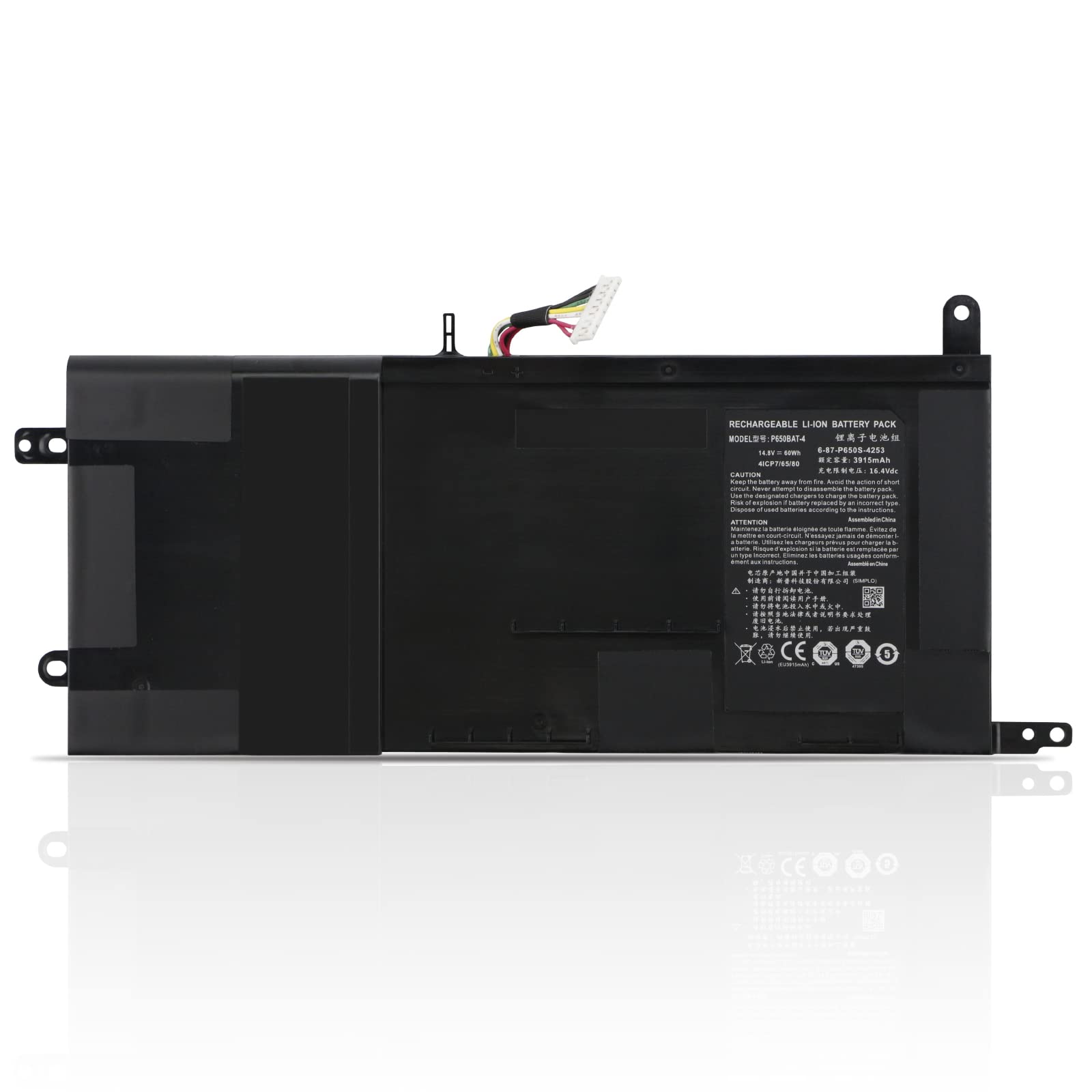 P650bat 4 Laptop Battery For Clevo P650se P650sg P651se P651sg ...
