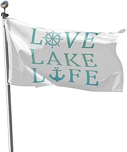 Amazon.com : Love, Lake, Life Summer Ocean Nautical Elements Flags for ...