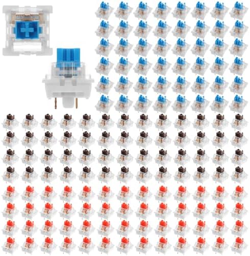 150PCS Mechanical Keyboard Switches, 3 Pin 50gf Blue Red Brown Switches ...