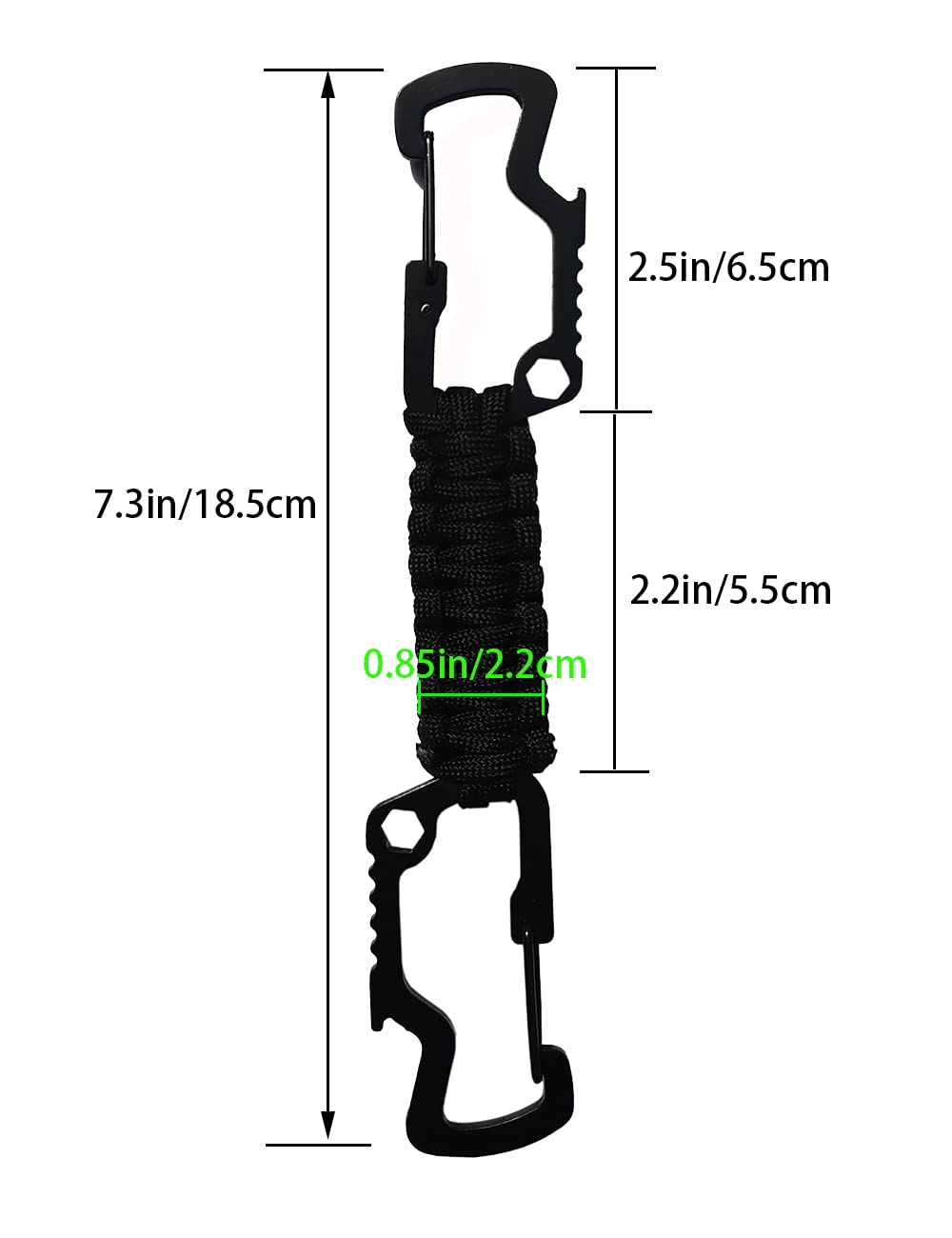 Daarcin 2pcs Paracord Keychain with Carabiner Clips,Survival Keychain ...