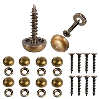 8Pcs 15mm Brass Decorative Screws with Caps, Self Tapping Screw ...