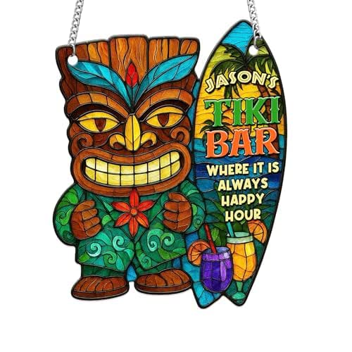 Amazon.com: THUYPT Personalized Tiki Acrylic Ornaments, Tiki Totem Bar ...