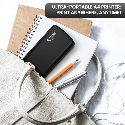 SEZNIK Portable A4 Printer, Bluetooth, Inkless Thermal Printer | USB ...