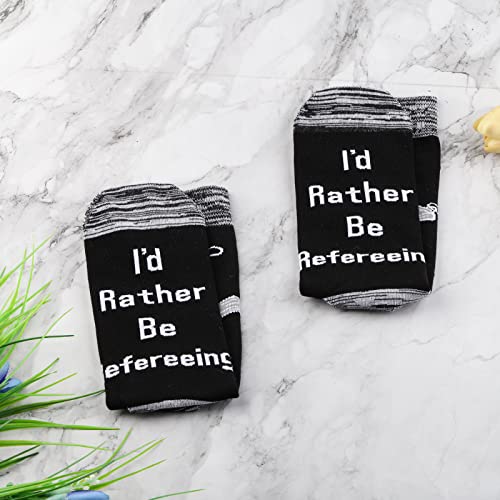 Funny Referee Gifts Whistle Socks I’d Rather Be Refereeing Sports ...