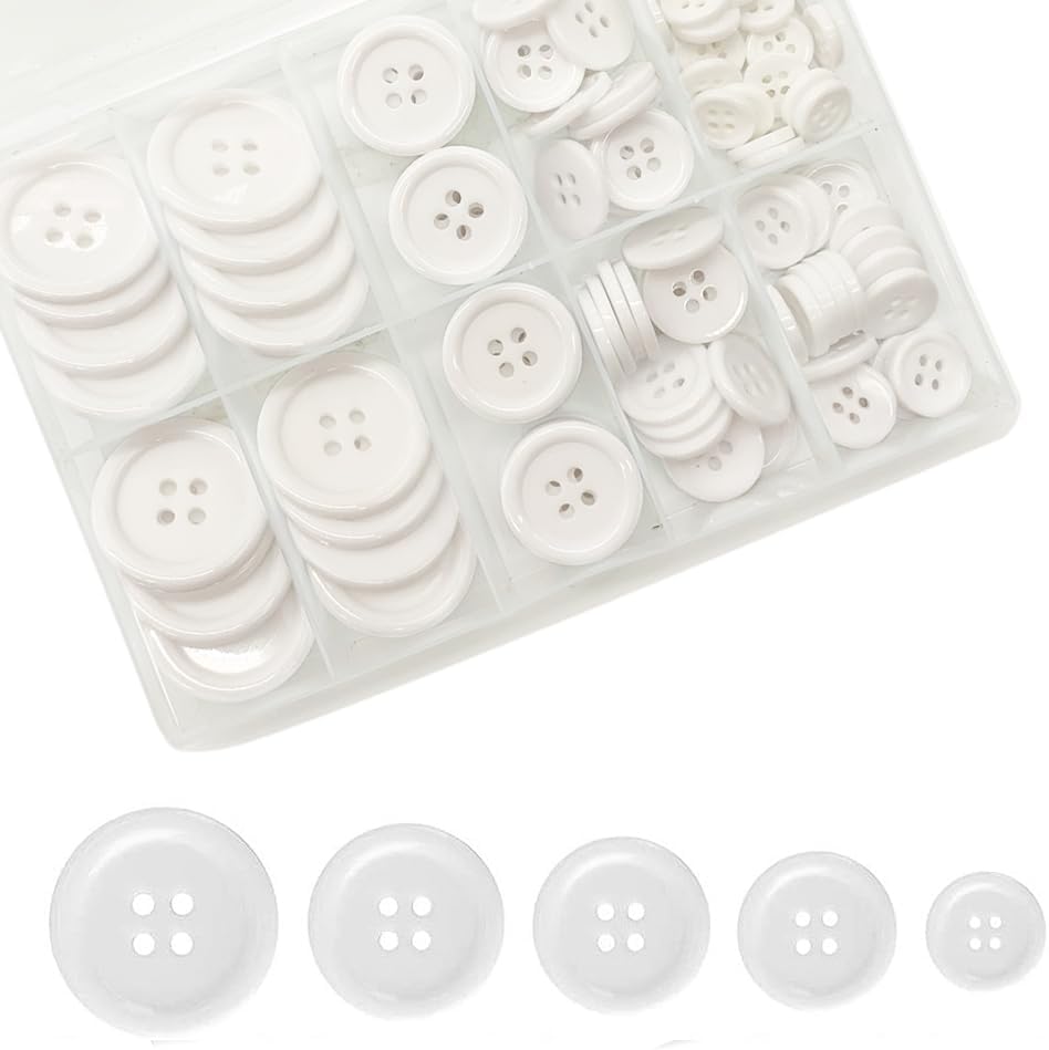 Amazon.com: White Buttons for Sewing Replacement – Sewing Buttons Craft ...
