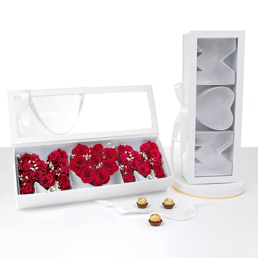 UNIKPACKAGING “MOM” Flower Gift Letter Shaped Fillable Box, with ...