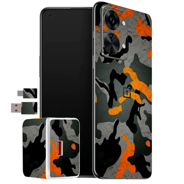 OnePlus Nord 2T 5G Mobile Skin Wrap Sticker (Combo, Camou Orange): Buy ...
