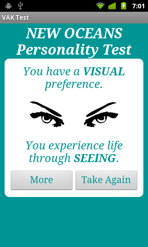 VAK Personality Test - App on Amazon Appstore