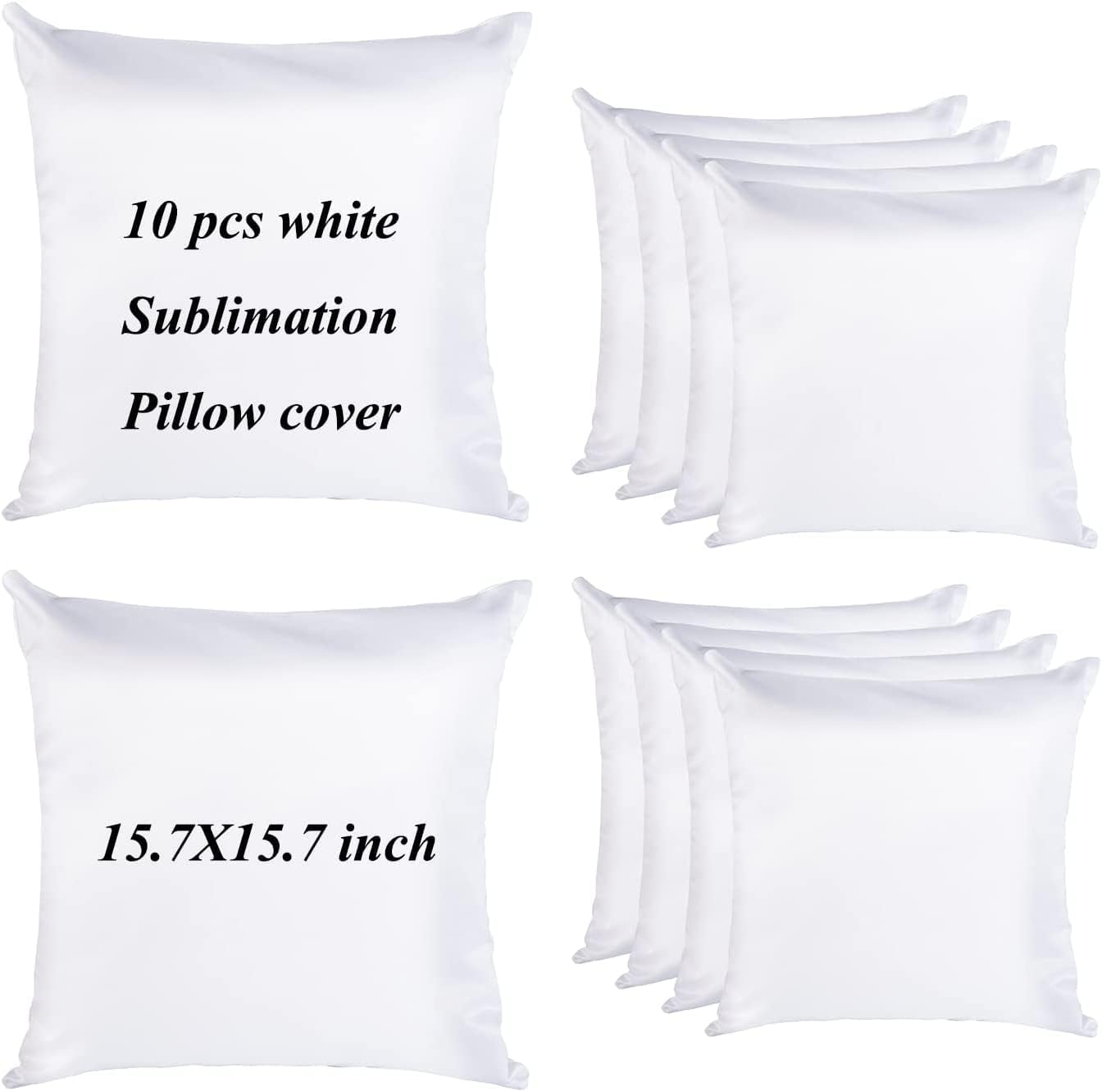 Amazon.com: 10 Pack 15.7x15.7 inch White Sublimation Pillow case Blank ...