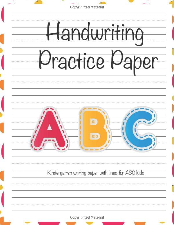 Kindergarten writing paper with lines for ABC kids: Writing Paper for ...