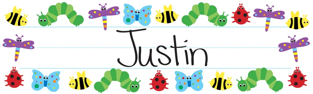 Amazon.com: Hygloss Products Bugs Kids Name Plates for Desks Cubbies ...