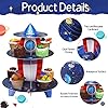 Amazon.com: Nuenen 3 Tiers Rocket Cupcake Stand Outer Space Cardboard ...