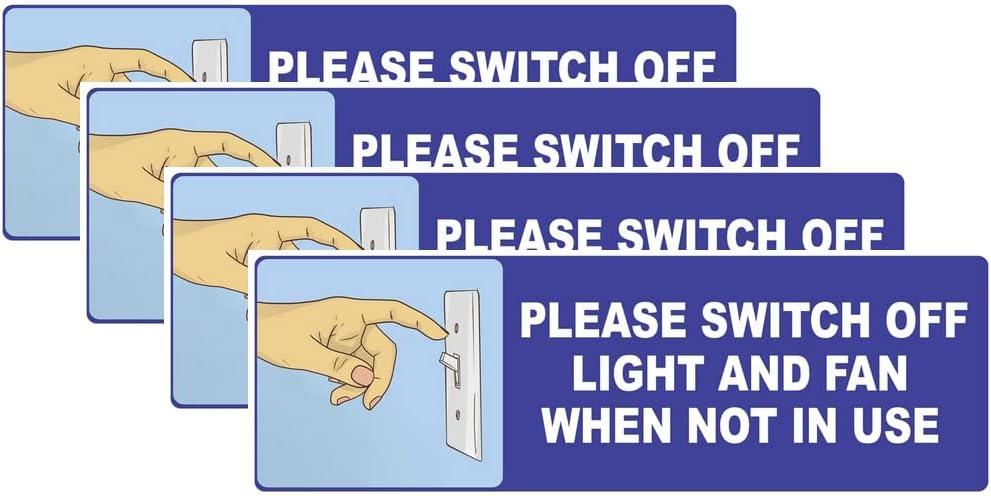 VAAIMAI Please Switch Off Light Foam Board Sticker Sign Board 12X4 Inch ...