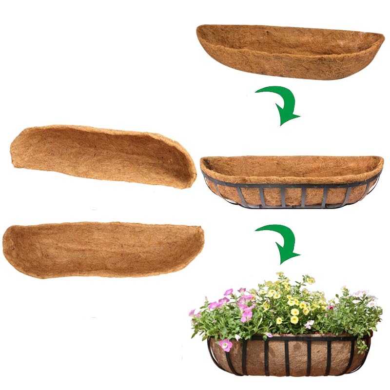 Sharharge Wall-mounted Coco Liner Trough, 2 Pcs 36 Inch Hanging Basket ...