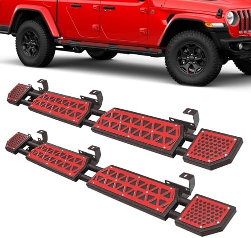 Amazon.com: Peforway Red Running Boards Fit for Jeep Gladiator JT 2020 ...